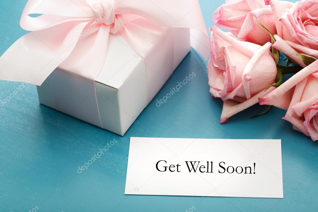 Tarjeta Get Well Soon con regalo 2023