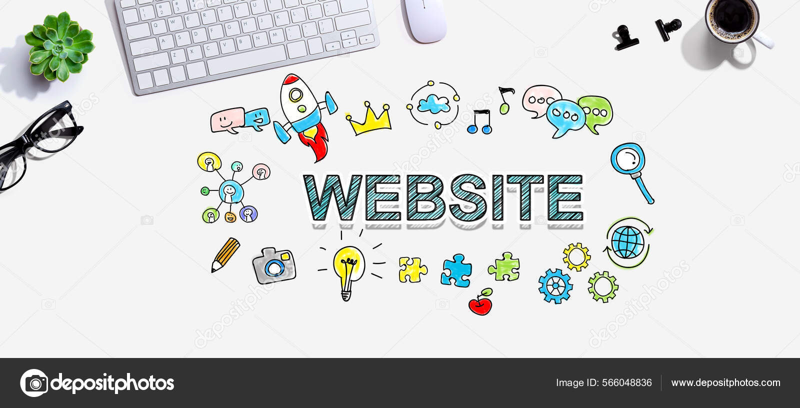 Website with a computer keyboard — Stock Photo © Melpomene #566048836