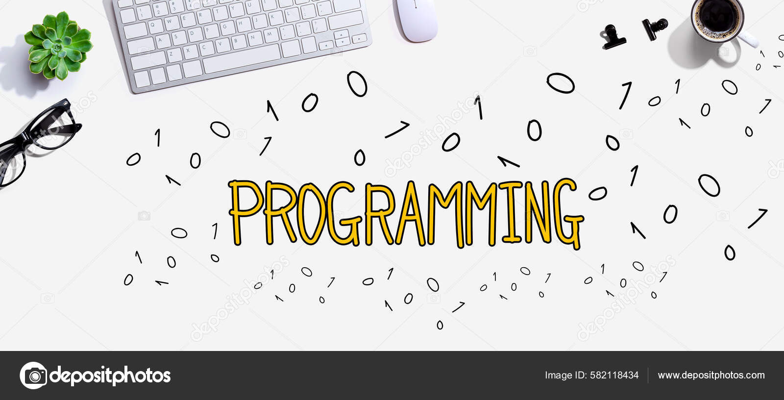 Programming Computer Keyboard Mouse — Stock Photo © Melpomene #582118434