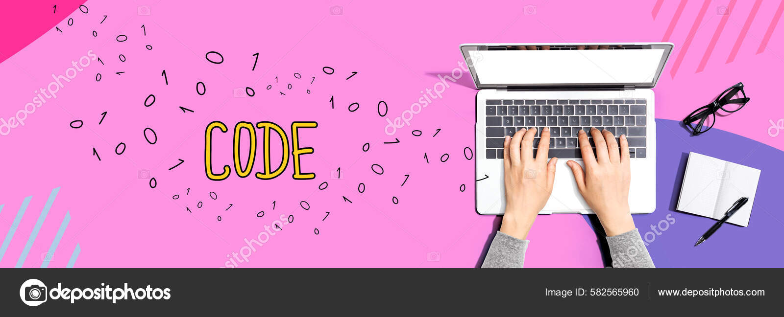 Code Person Using Laptop Computer — Stock Photo © Melpomene #582565960