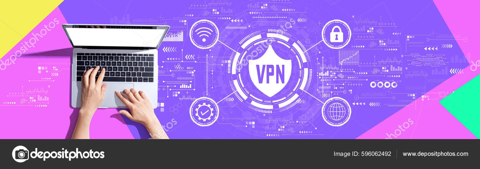 Vpn Concept Person Using Laptop Computer — Stock Photo © Melpomene ...