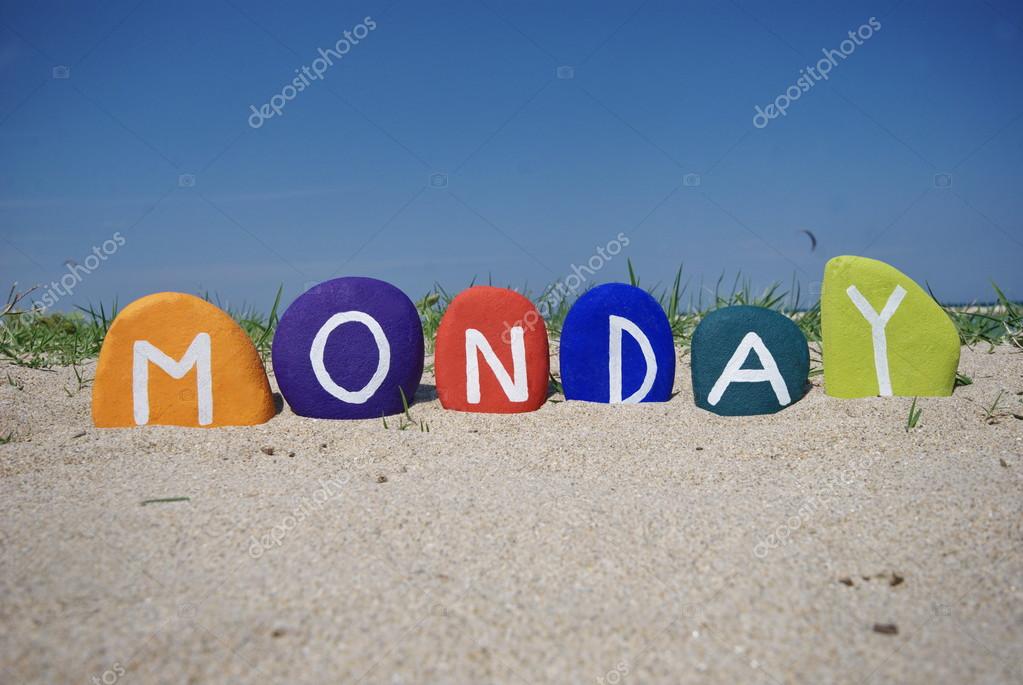 Monday, first day of the week on colourful stones — Stock Photo ...