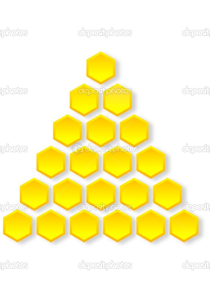 Pyramid of yellow hexagons Stock Photo by ©petr73 14873341