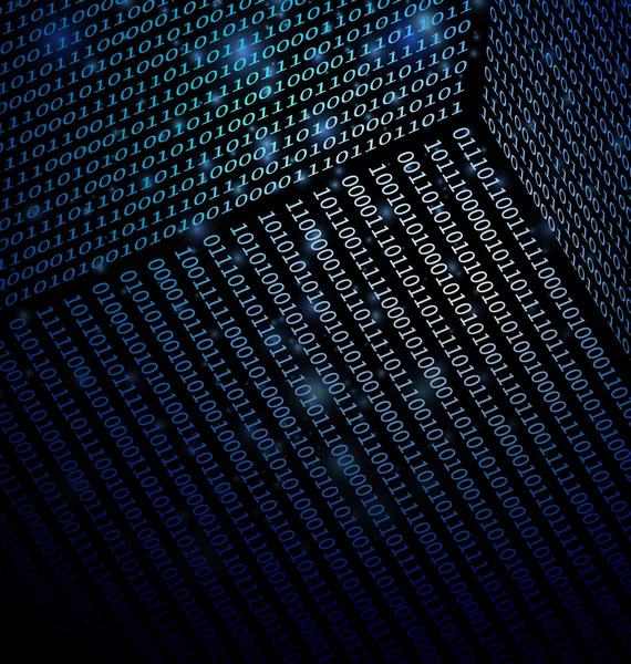 3D illustration. Abstract blue background, Technology. Binary Computer Code. Stock Vector Image ...