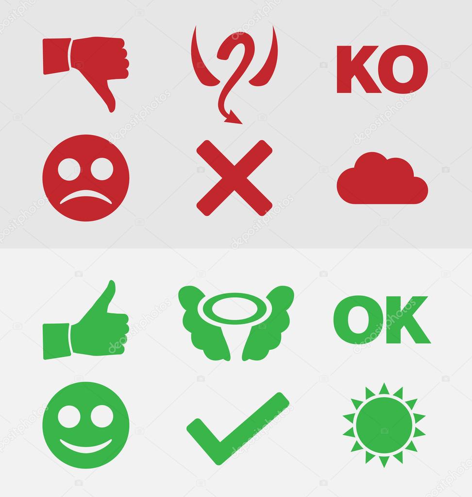 Gute und schlechte Symbole Stock-Vektorgrafik von ©hollygraphic 23917893