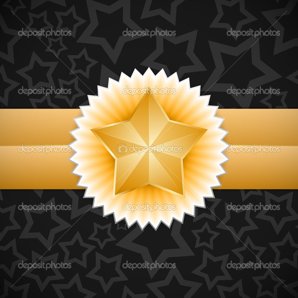 Gold star label Stock Vector by ©hollygraphic 42024065
