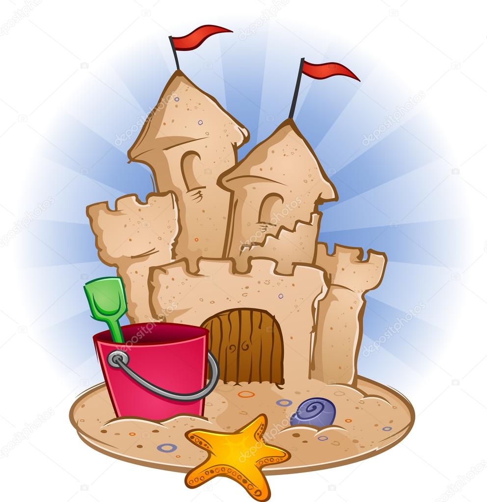 Sand Castle On The Beach — Stock Vector © aoshlick #12843458