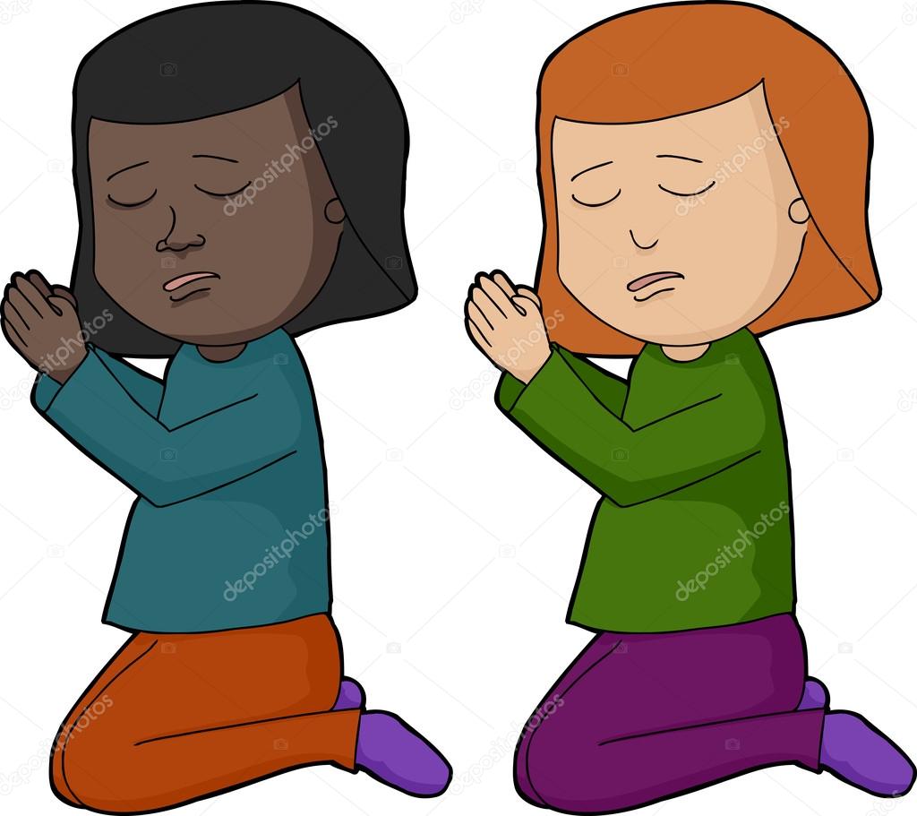 Chica rezando Vector de stock #35347887 de ©theblackrhino