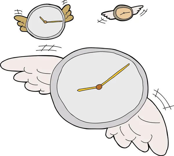 Cartoon Style Visual Interpretation Idiom Time Flies — Stock Vector ...