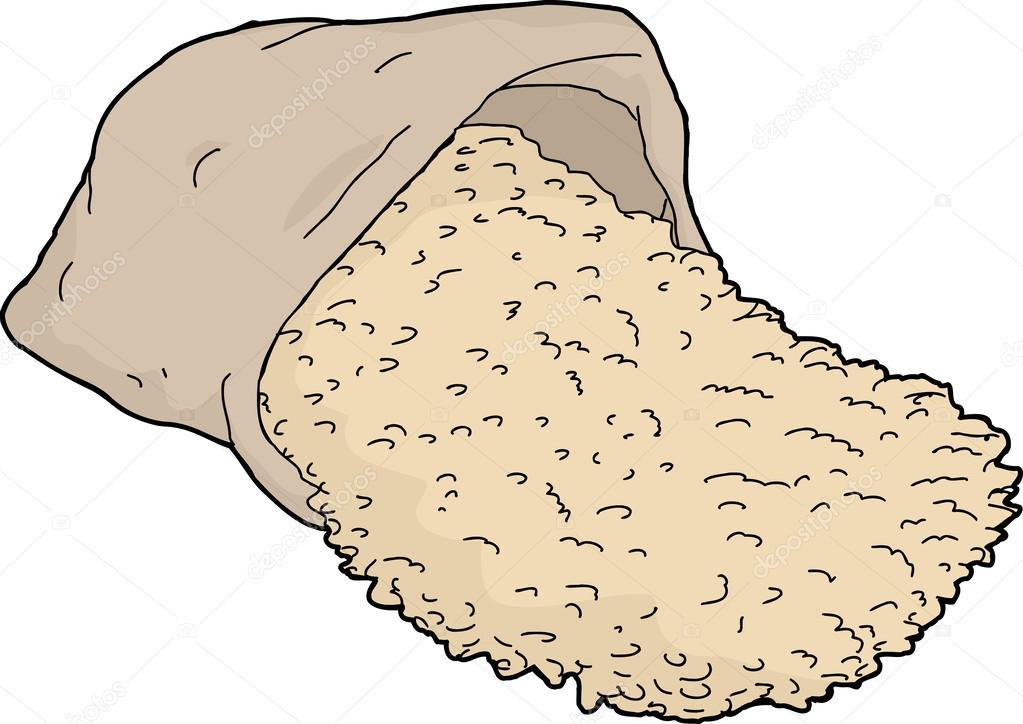 Tipped Over Rice Bag Stock Illustration by ©theblackrhino #46680003