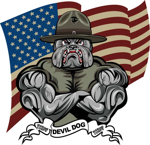 Military Bulldog Marine Corps Devil Dog Stock Illustration by ...
