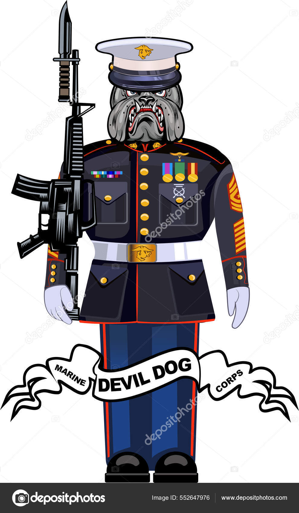 Military Bulldog Marine Corps Devil Dog Stock Vector by ©eugeneharnam ...