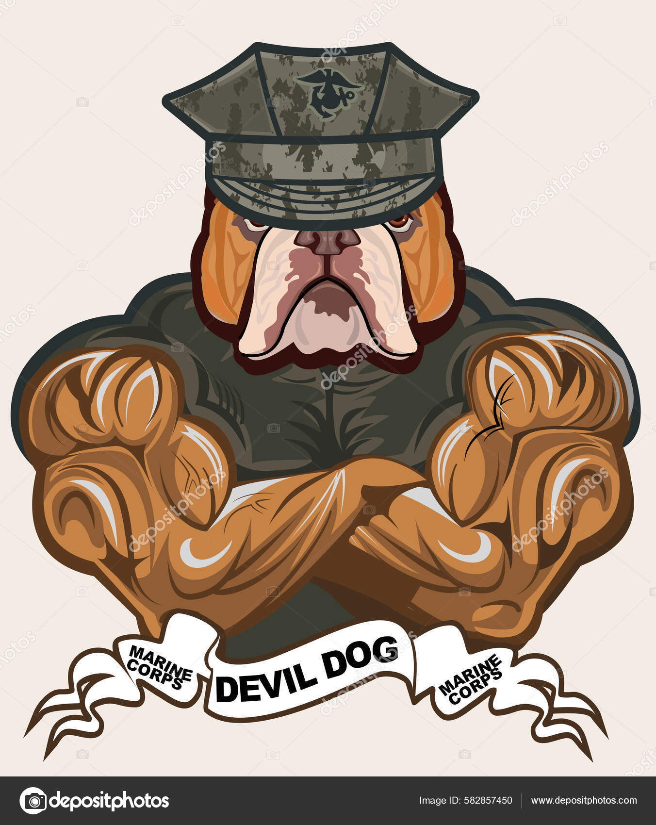 Military Bulldog Marine Corps Devil Dog Stock Vector by ©eugeneharnam ...