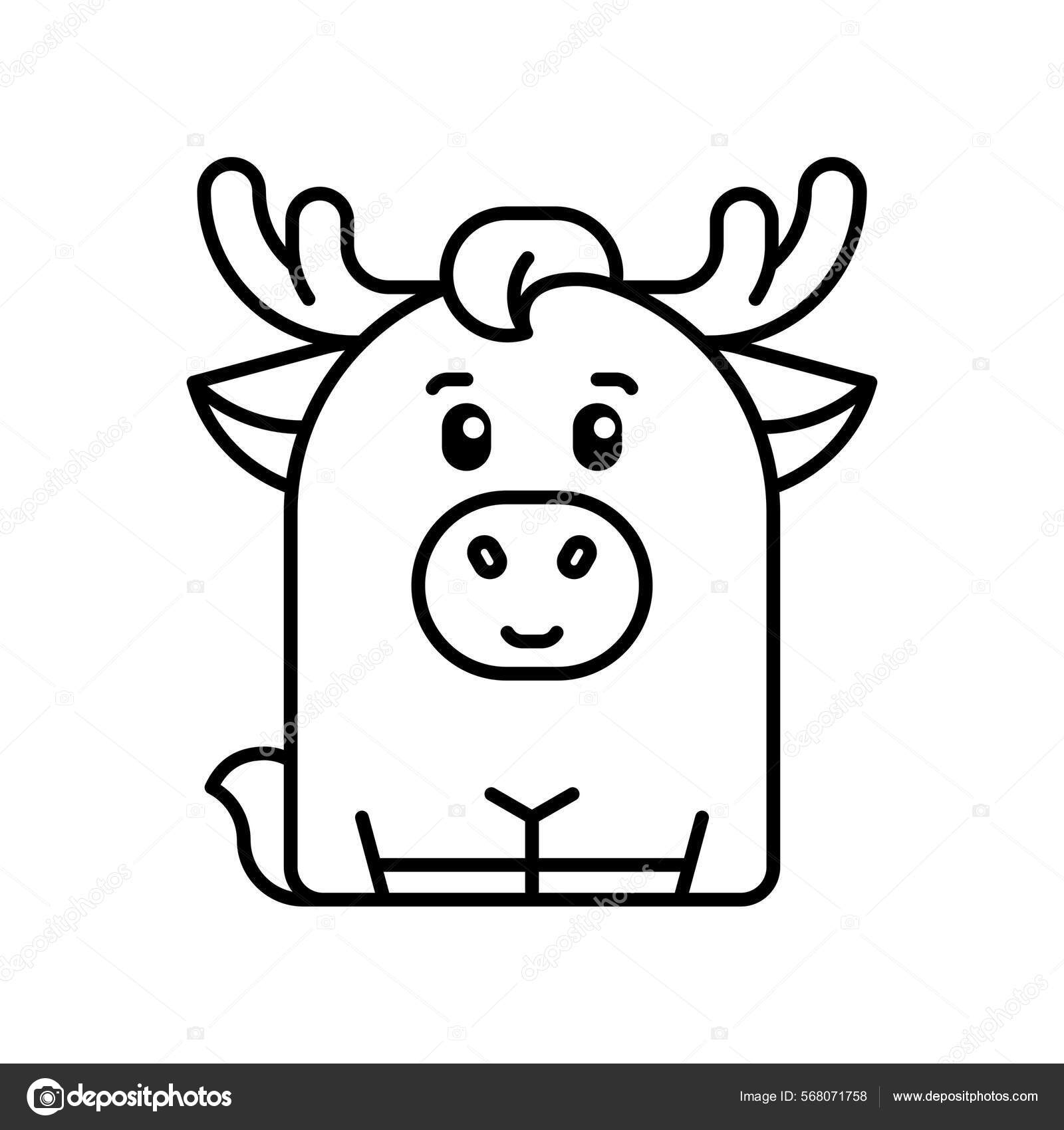 Elk Icon Icon Design Template Elements Flat Style Stock Vector by ...