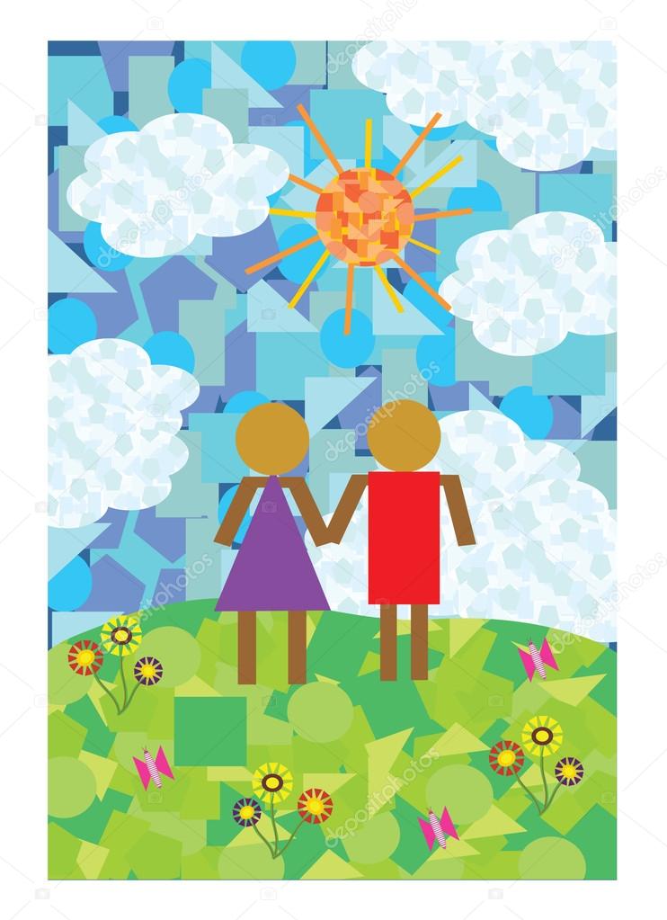 Geometric Scenery — Stock Vector © heenal #12750998