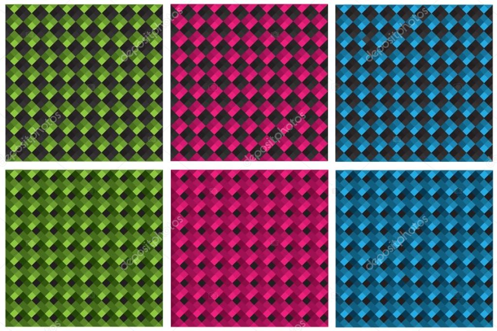 Vector illustration set of 6seamless geometric square patterns ...