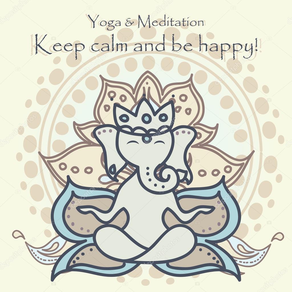 Cute hinduism card with ganesha Stock Vector Image by ©ghouliirina ...