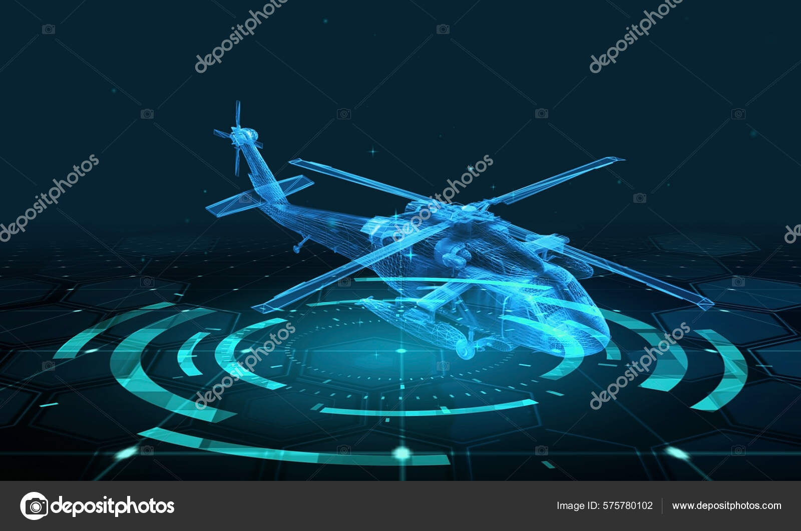 Hud Futuristic Sci Helicopter Stock Photo by ©BomMan 575780102
