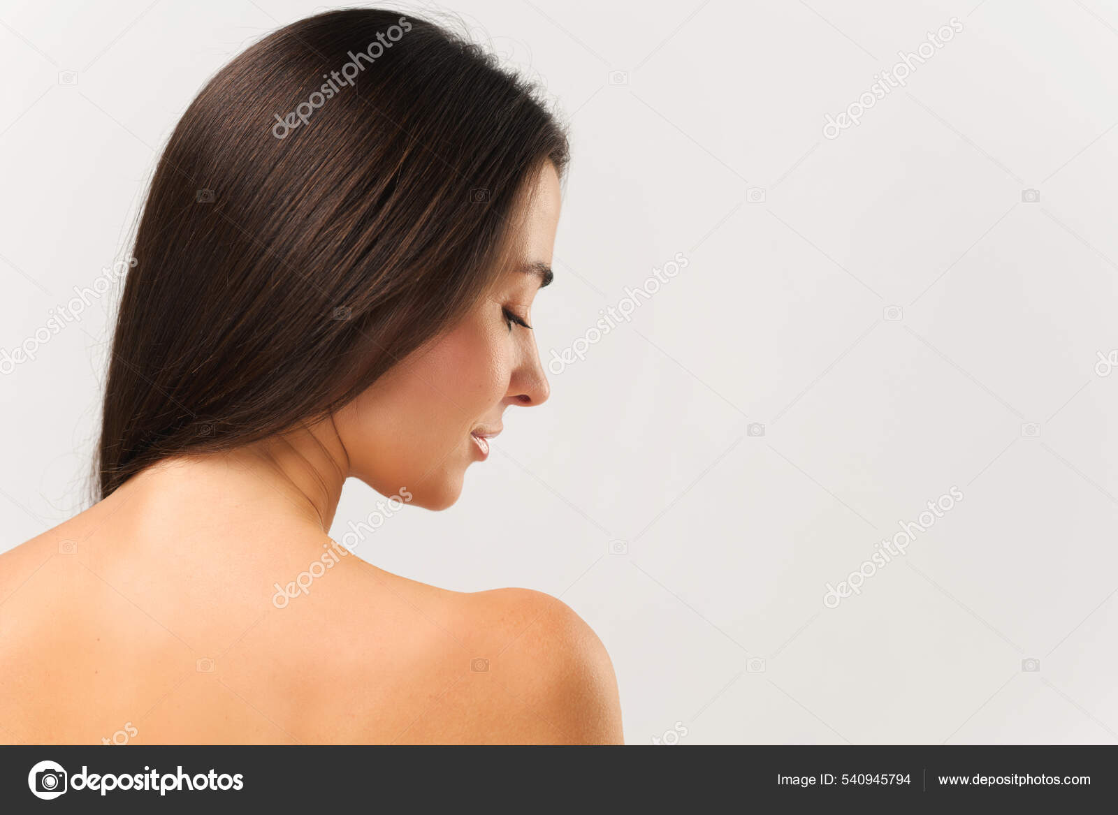 Female Face Profile Looking Down