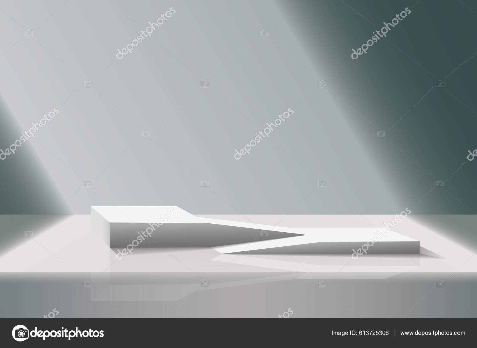 Ramp Podium Pedestal Platform Illuminated Spotlights Gray Background ...