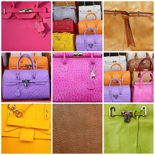 Leather handbags collage — Stock Photo © Malgorzata_Kistryn #54749053