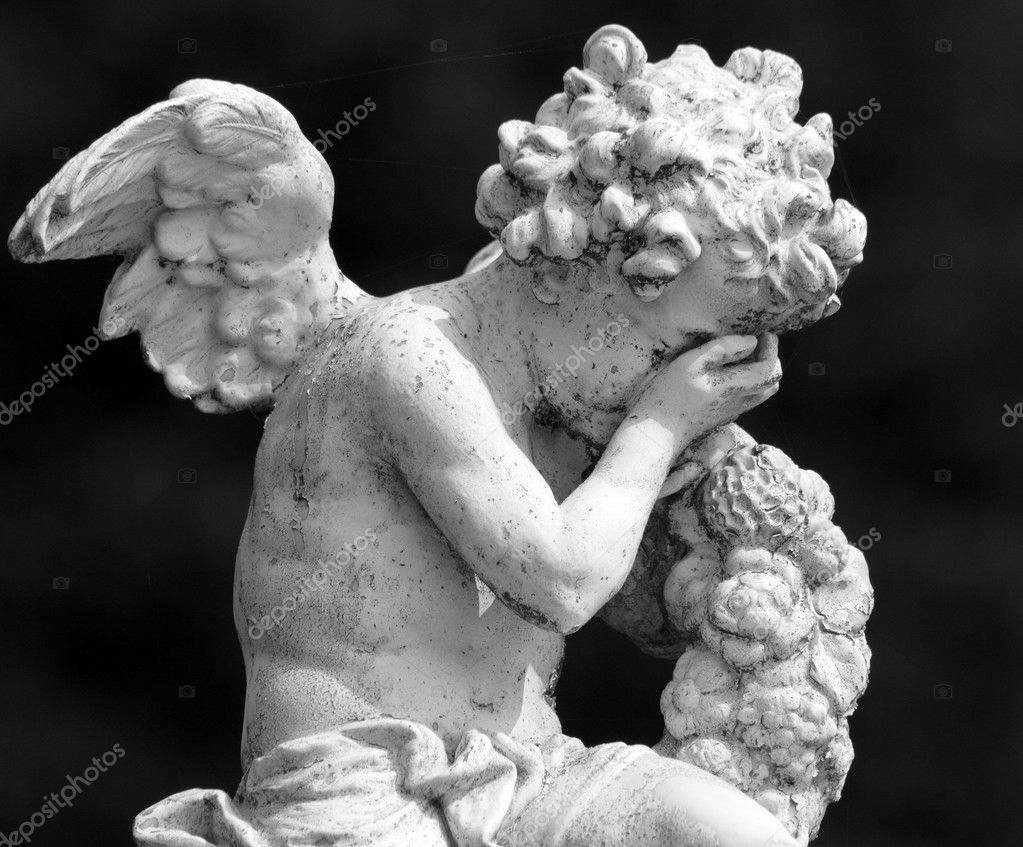 Crying Baby Angel Statue