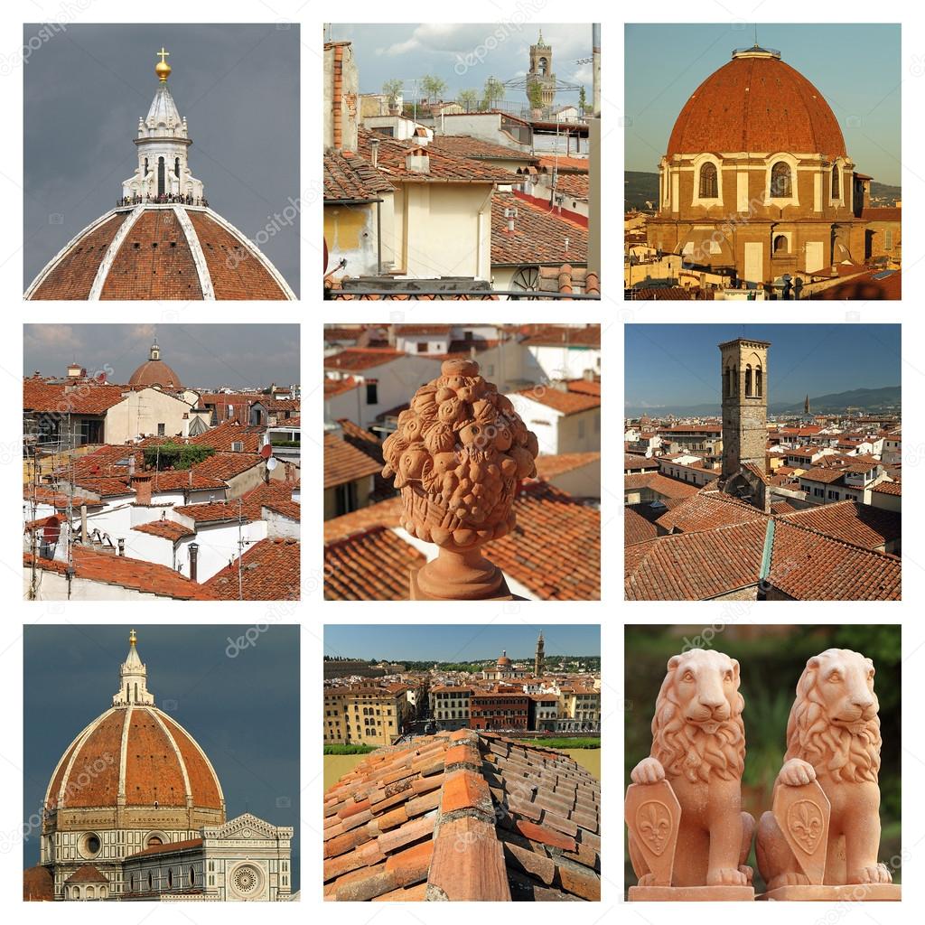 Terracotta of Florence collage — Stock Photo © Malgorzata_Kistryn #42291933