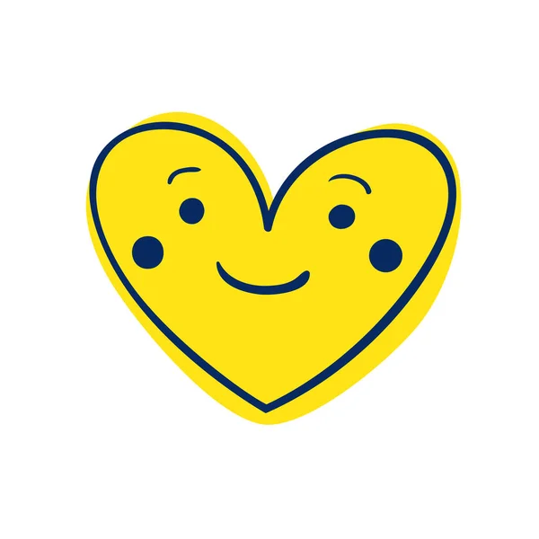 Wajah Bahagia Tersenyum Ceria Dalam Bentuk Hati Gambar Vektor Vektor ...
