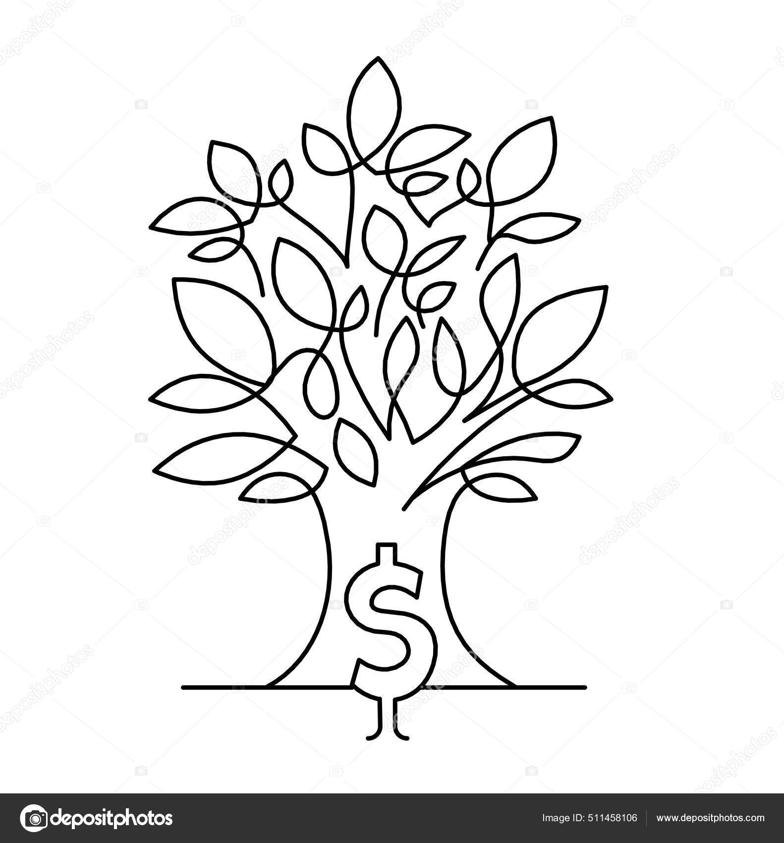 Money Tree Clipart Black And White Apple