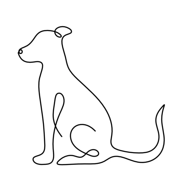 Silhouette Abstract Dog Line Drawing White Stock Vector Image by ©sun ...