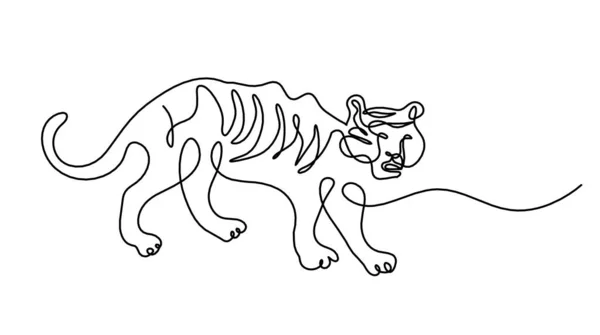 Silhouette Abstract Tiger Line Drawing White Stock Vector Image by ©sun ...