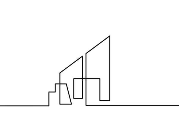 Abstract Architecture Continuous Lines Drawing White Background Stock ...