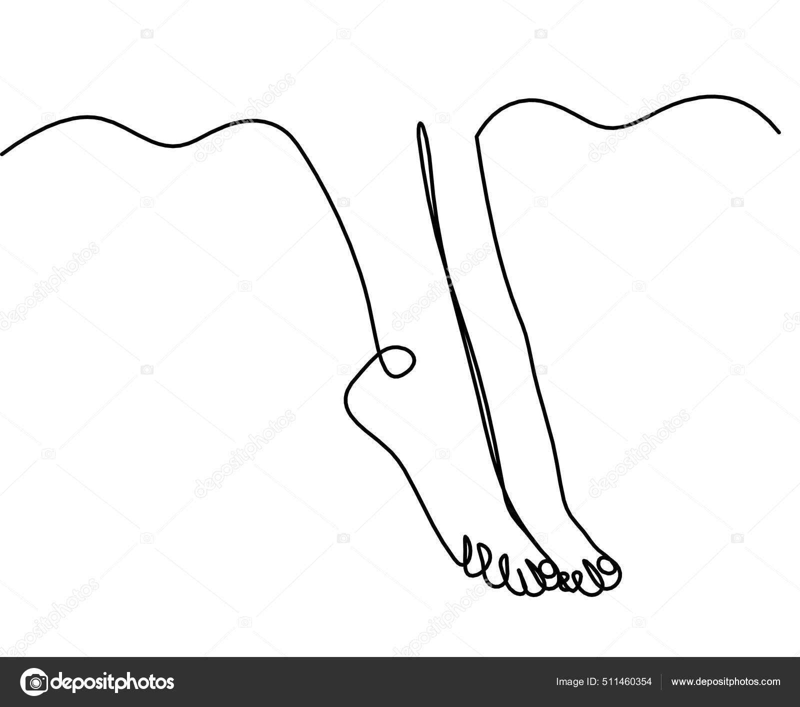 Silhouette Abstract Foot Line Drawing White Stock Vector by ©sun_tiger ...