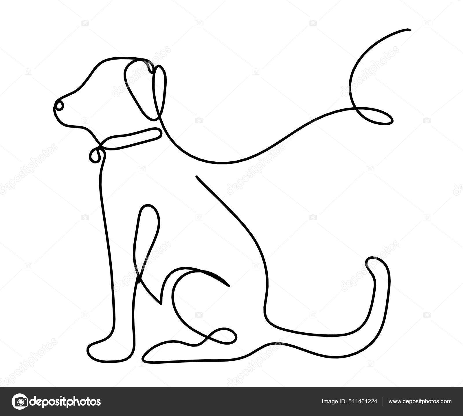 Silhouette Abstract Dog Line Drawing White Stock Vector by ©sun_tiger ...