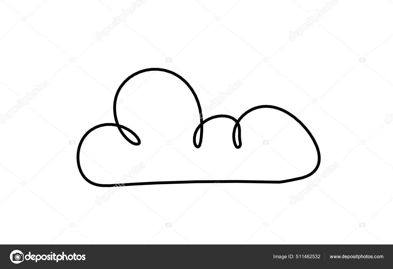 Abstract Clouds Line Drawing White Background Stock Vector by ©sun ...