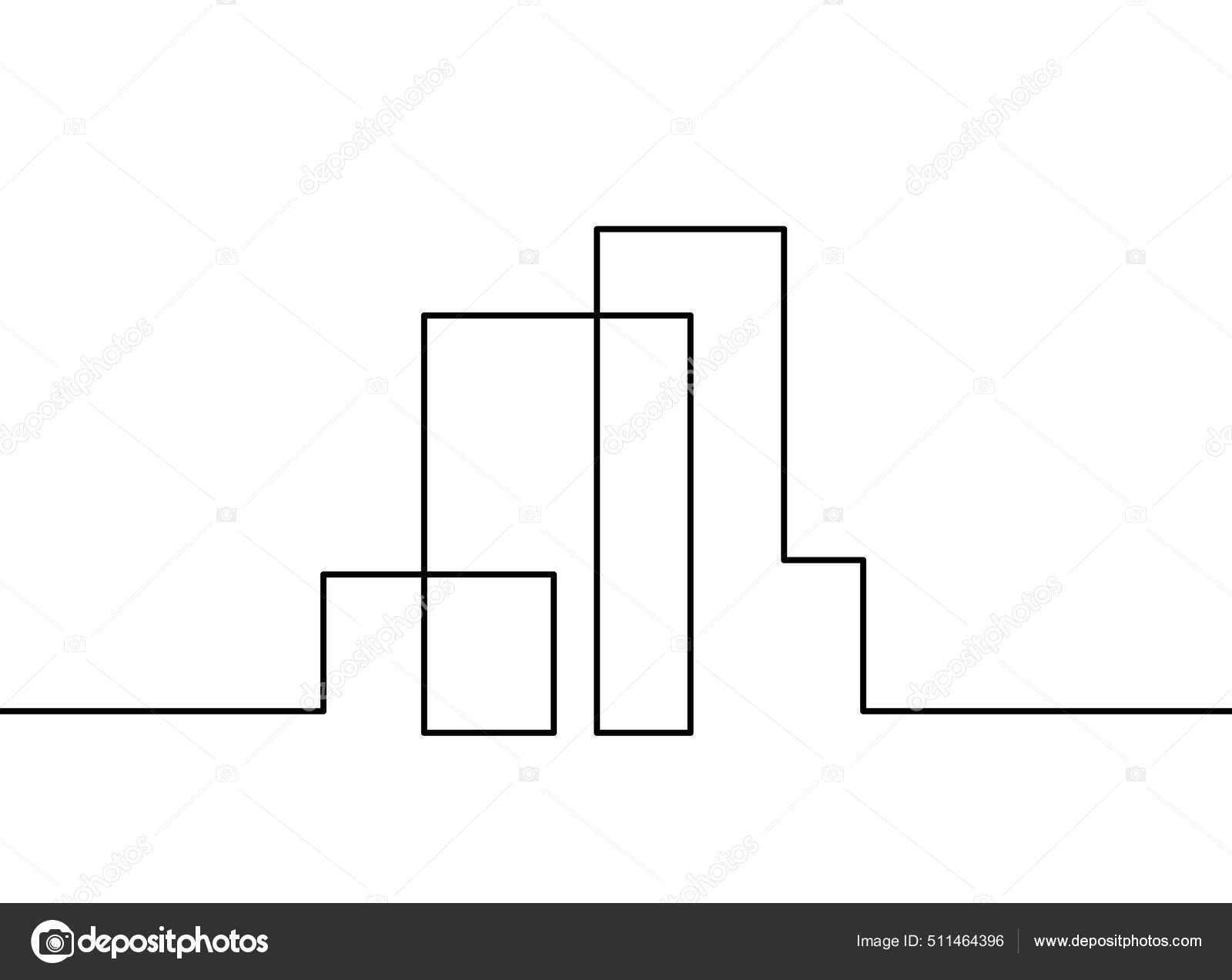 Abstract Architecture Continuous Lines Drawing White Background Stock ...