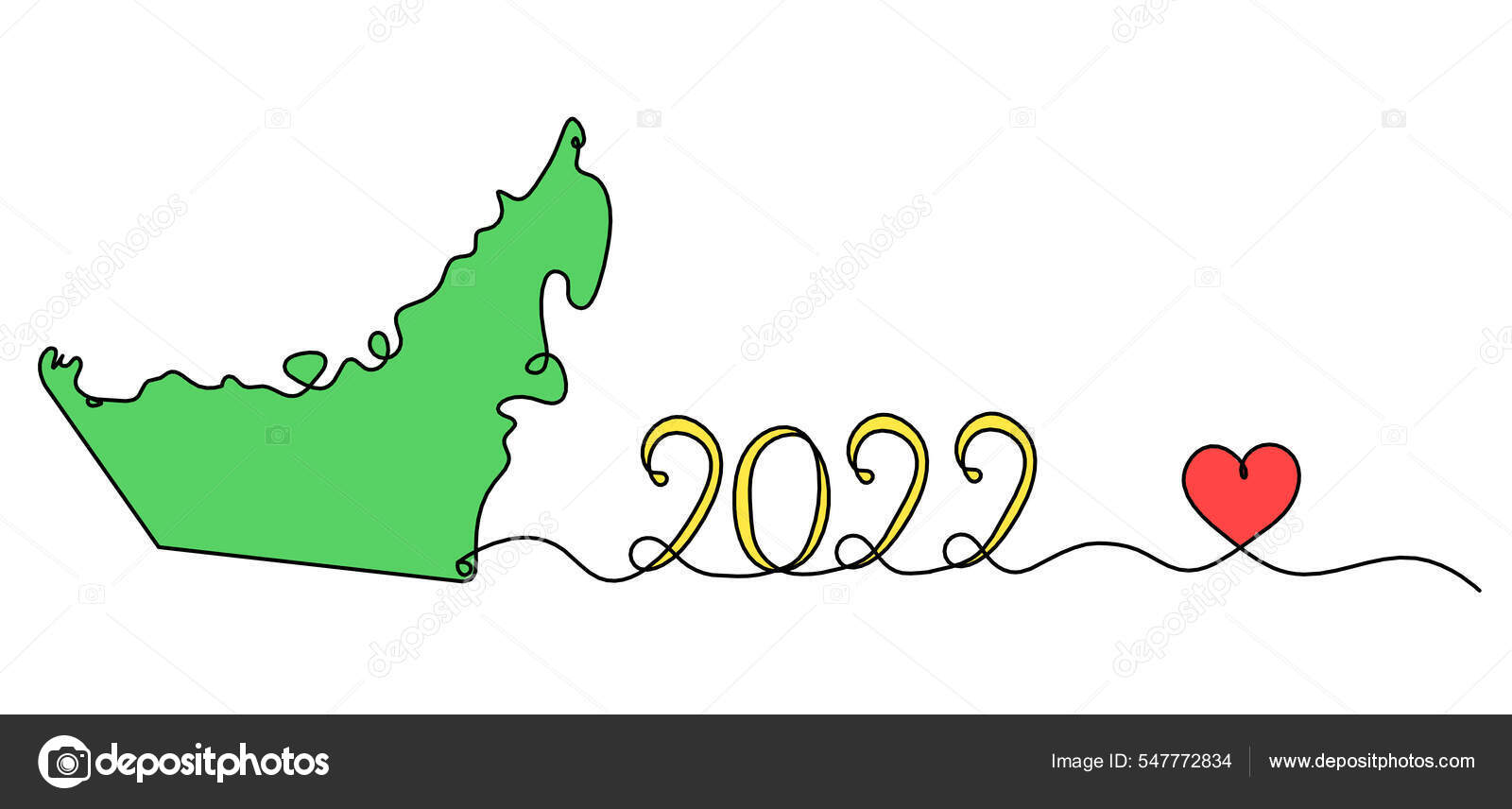 Color Map Uae Question Mark Line Drawing White Background Stock Vector ...