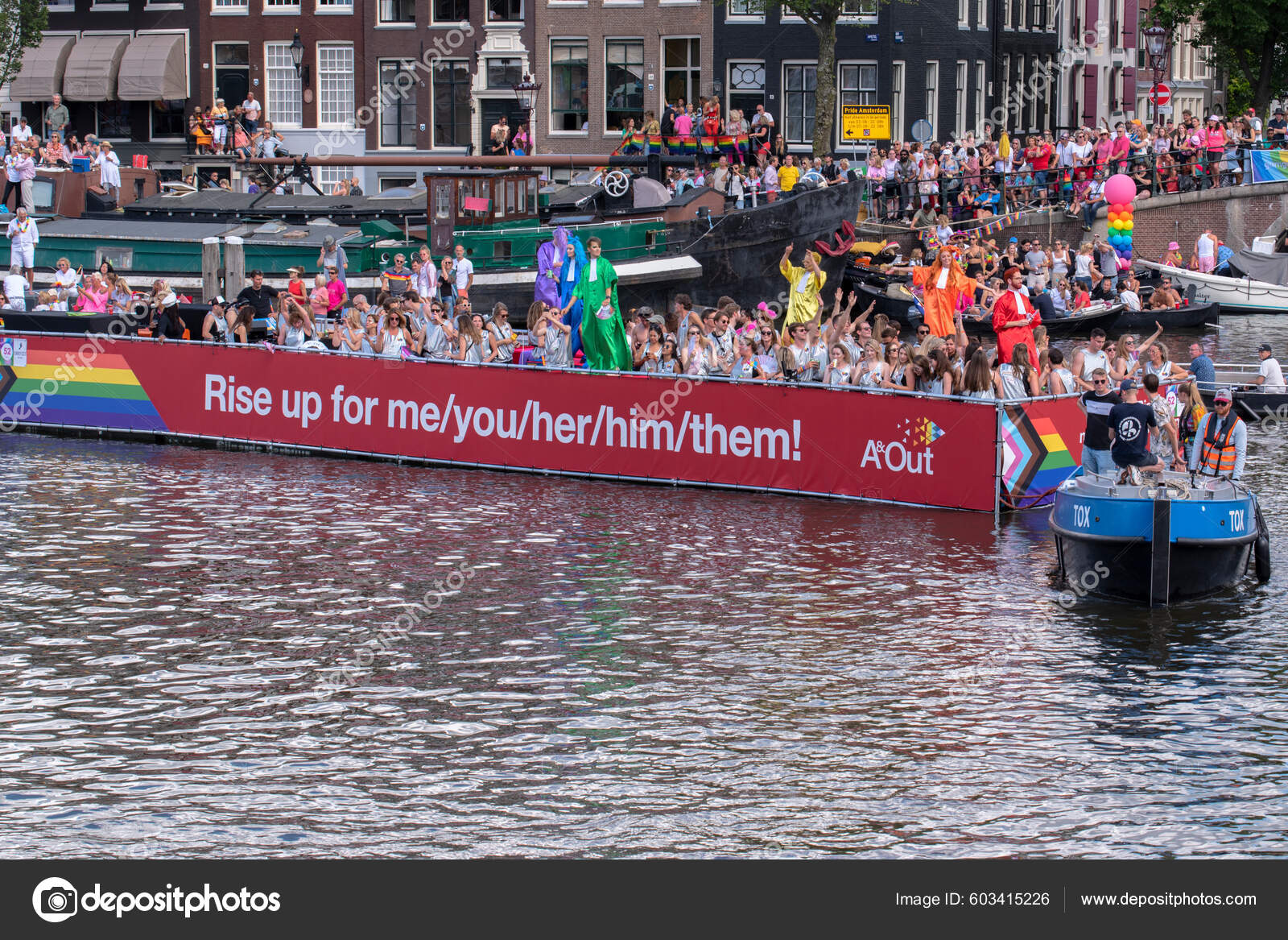 Out Lgbt Netwerk Allen Overy Boat Gaypride Canal Parade Boats – Stock ...