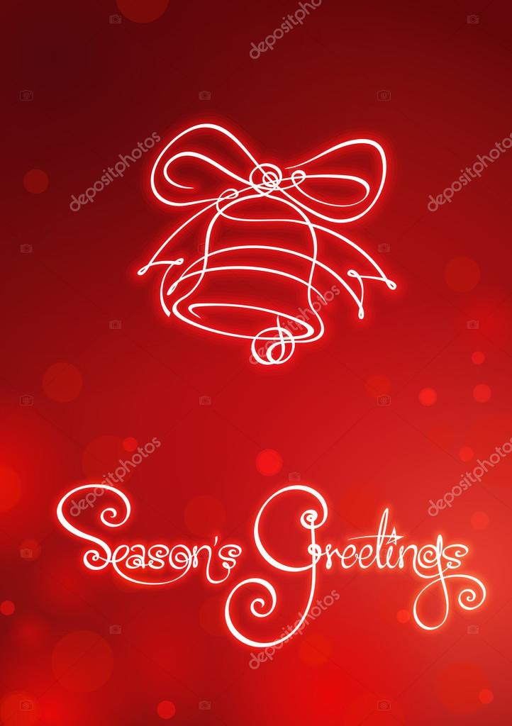 Seasons Greetings - Christmas Bell Card Stock Vector by ©nazlisart 16370177
