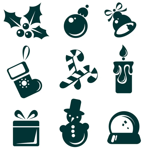 Christmas symbols silhouette | Silhouette of Christmas symbols — Stock ...