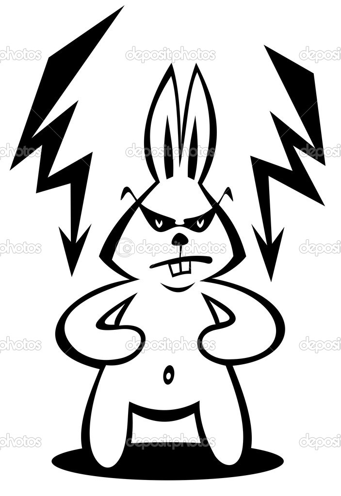 Cartoon angry rabbit — Stock Photo © tokhiti #18521471