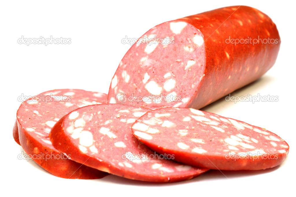 Cervelat, smoked sausage Stock Photo by ©pavlentii 31456819