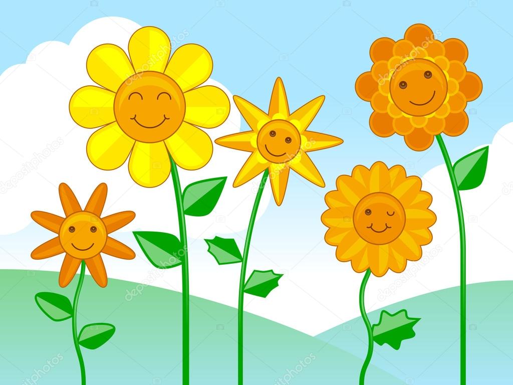 Flores felices Vector de stock #20772461 de ©bigldesign