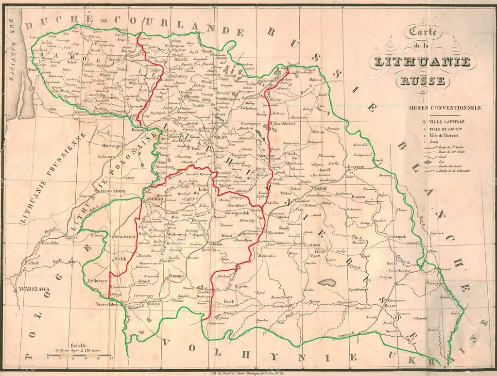 Lithuania Old Map