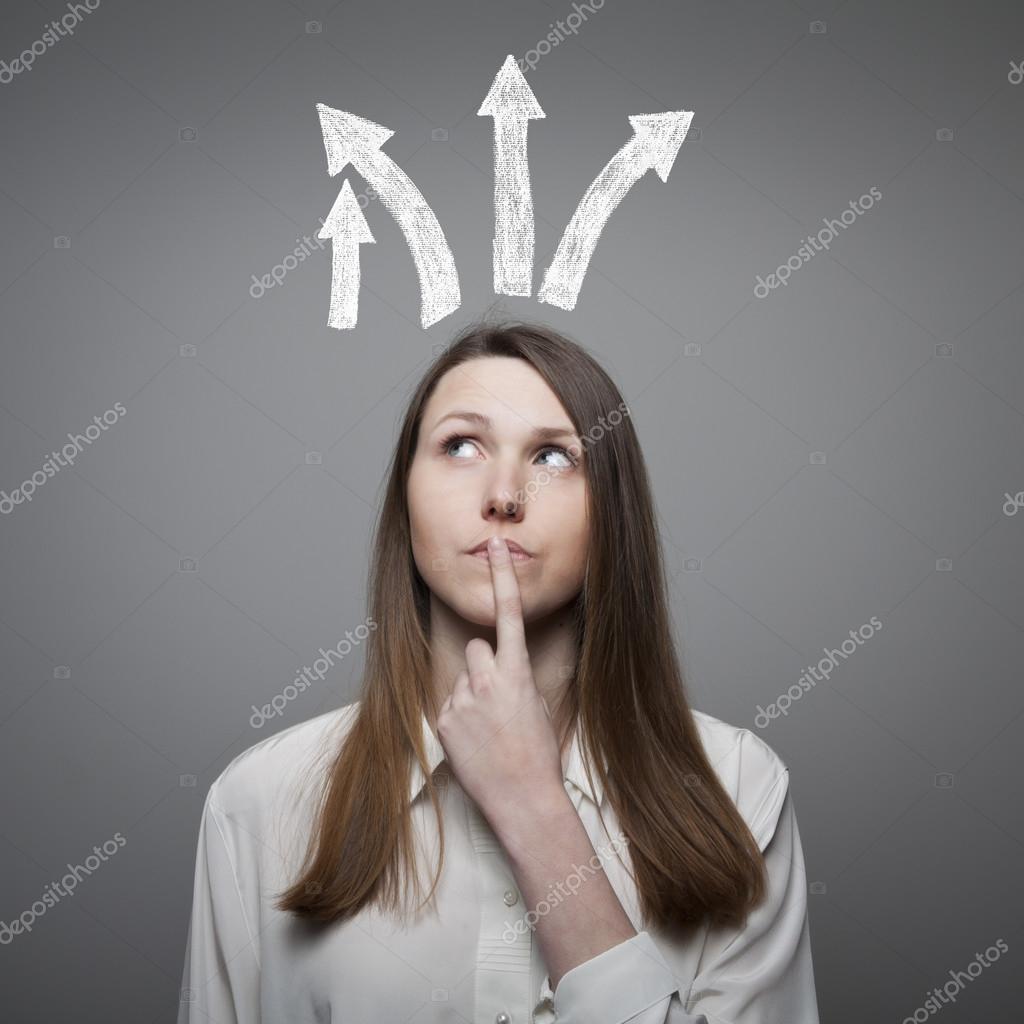 Hesitation. Girl thinking. — Stock Photo © maurus #23458612