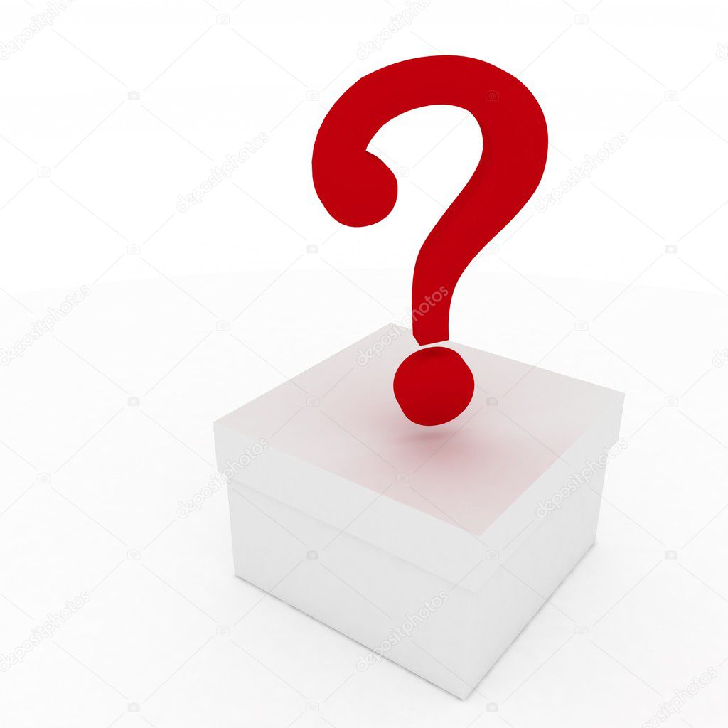 Closed box with question mark Stock Photo by ©3DDock 12483100