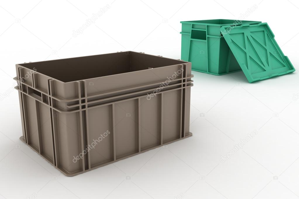 Open plastic container and container with a lid — Stock Photo © 3DDock ...