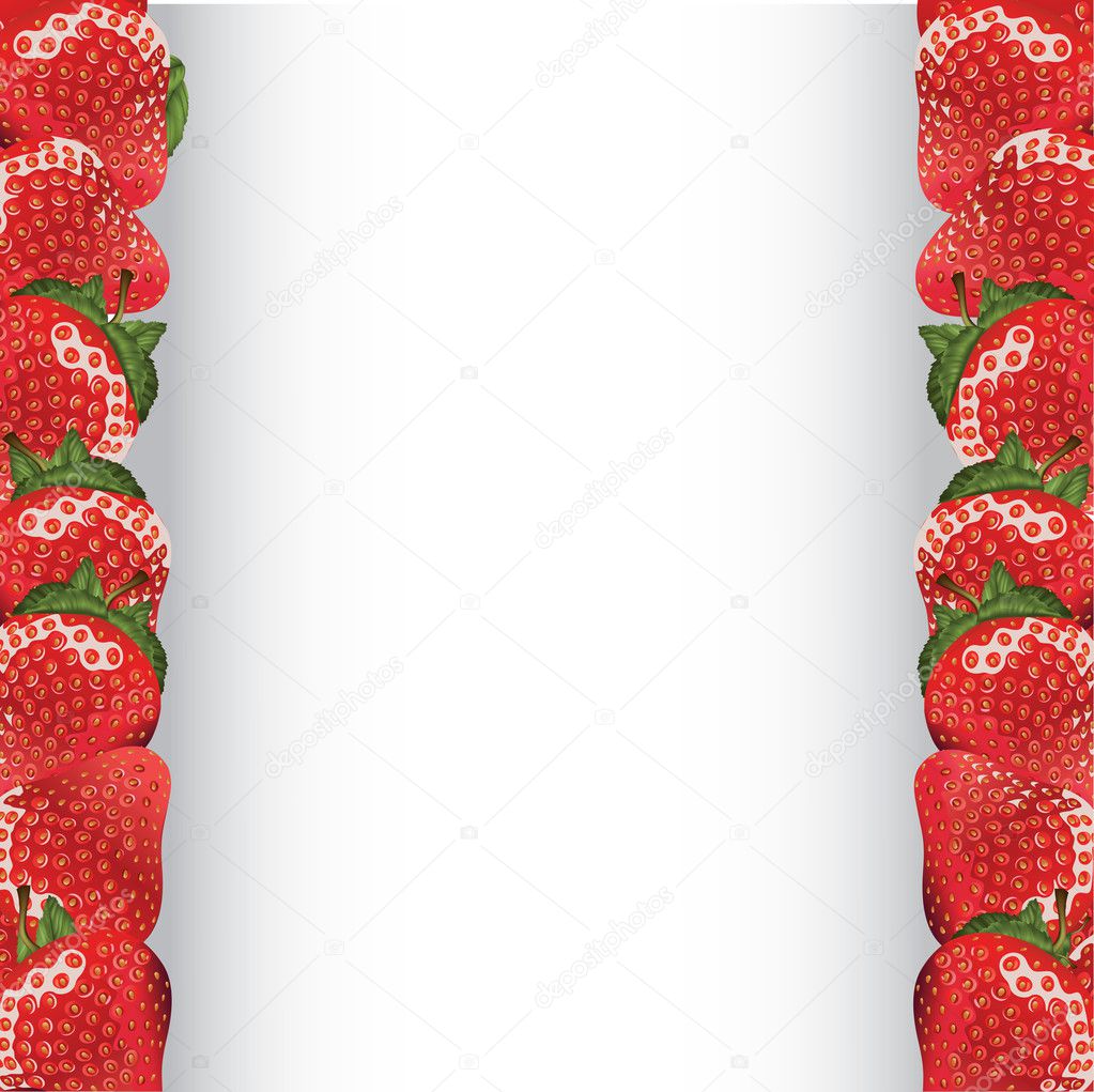 Beautiful vector frame of strawberries Stock Vector by ©3DDock 20801027
