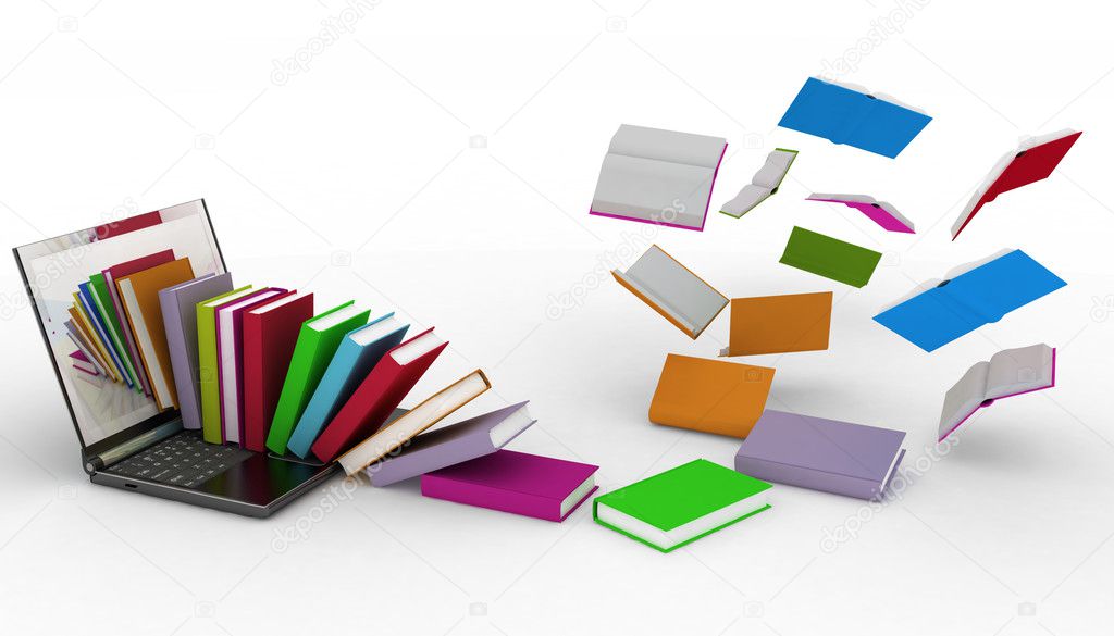 Books from your laptop — Stock Photo © 3DDock #25848789