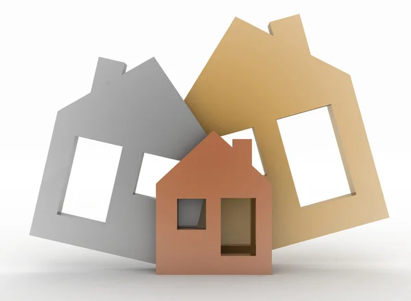 3d model house symbol set on a green background Stock Photo by ©3DDock ...